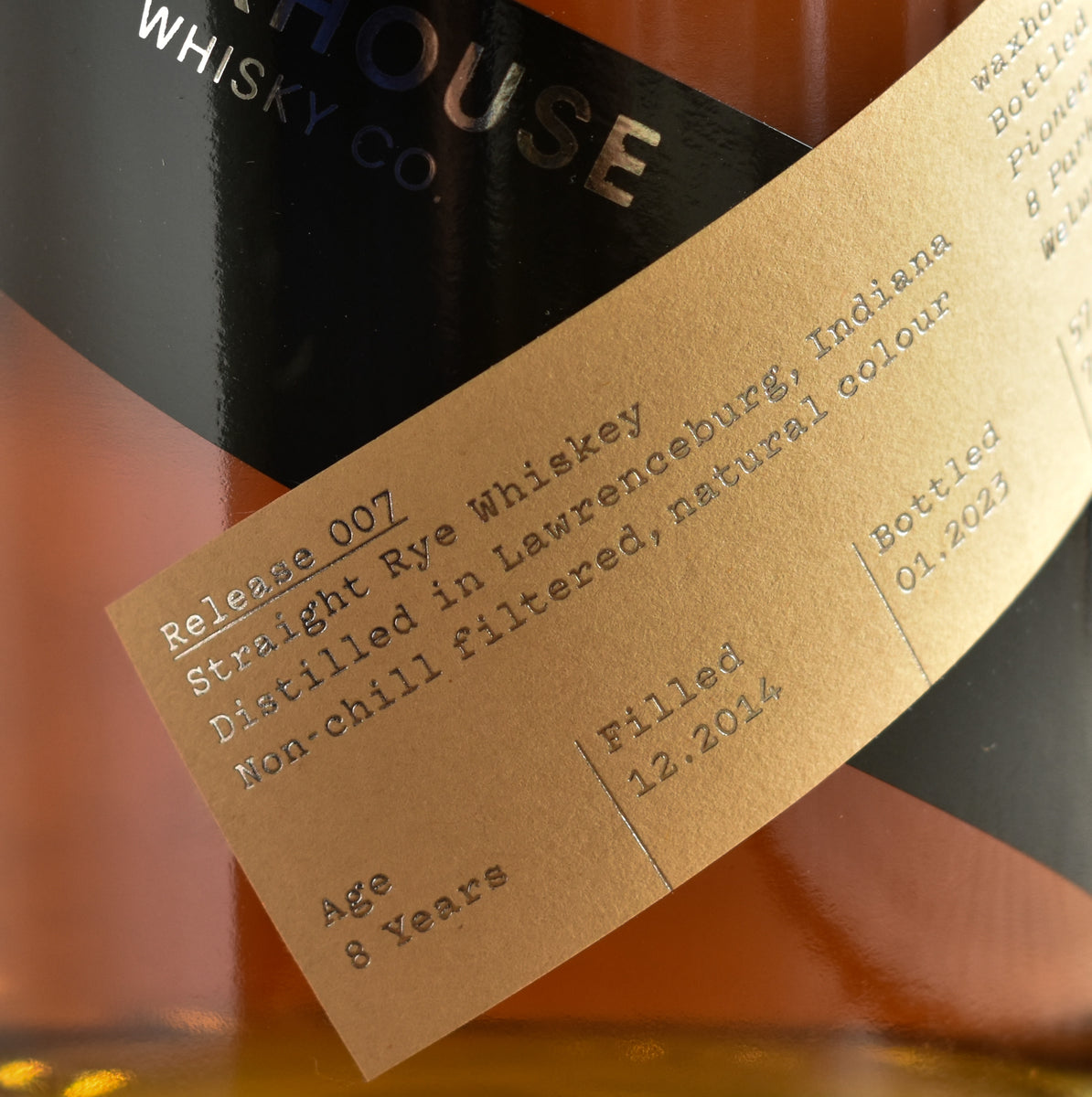 Release 007 - American Straight Rye Whiskey distilled in Lawrenceburg ...